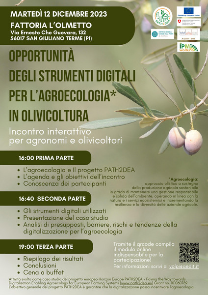 Path2Dea - Event: Opportunities of digital tools for agroecology in olive growing